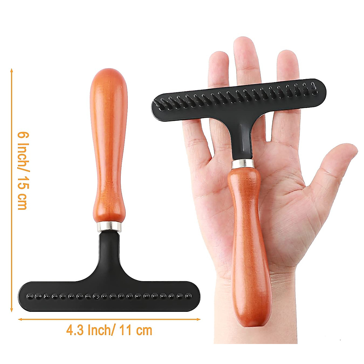 Astfys Hand Held Carpet Rake, Making Carpets Fluffy Again, Clean Hair, Let Carpet Restore Softness (Iron, Black, 2 PCS