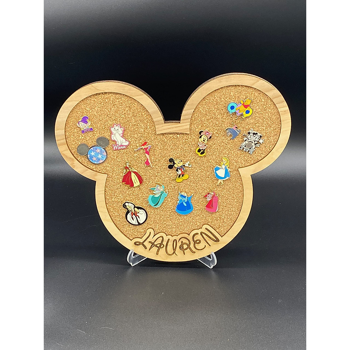 Personalized Pin Holder/Trading Pin Display/Cork Board/Home Decor (12", Minnie)
