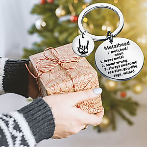 TIIMG Metalhead Keychain Gift Heavy Metal Band Fan Gift Heavy Metal Rocker Gift Metal Fan Gift (Metalhead US)