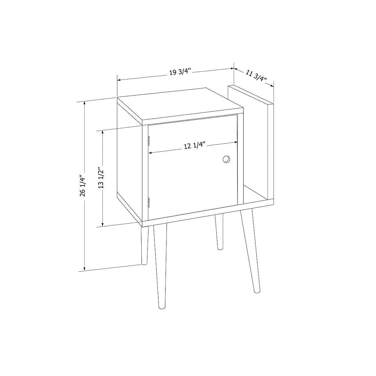 South Shore Kodali Solid End Table with Storage, Natural Wood