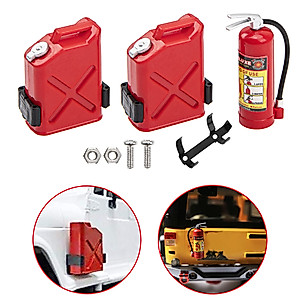 ShareGoo RC Simulation Decoration Plastic Mini Fuel Tank & Fire Extinguisher Compatible with Traxxas TRX4 Axial SCX10 Redcat Gen7 1/10 RC Rock Crawler