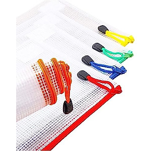 Oaimyy-3"x 5", 18 Pcs Zipper Pouches with with Label Pocket Document Folders Zip Bag for Office Supplies, Organizing Storage (3 * 5 inch, Multicolor)