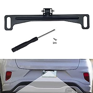 neynavy 1 PC Car Rear View Camera License Plate Bracket, Universal Car Dash Cam Mirror Camera Kit Rearview Camera Mount, Installation Holder for Backup Camera Reverse Camera (Black)