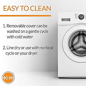 K&H Pet Products Self-Warming Kitty Bed Hooded Pet Bed for Cats or Dogs Blue/Gray Large 20 Inches