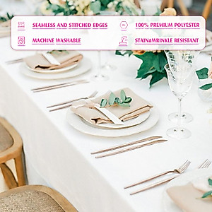 Haewlear 6 Pack White Tablecloths for Rectangle Tables 60 x 102 Inch,Wrinkle Resistant Polyester Table Cloth for 6 Foot Table,Polyester Fabric Table Covers for Wedding, Party, Banquet