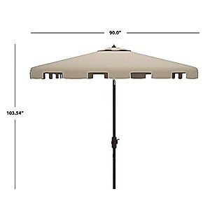 Safavieh PAT8400C Outdoor Zimmerman Beige and White 7'6" Square Market UV Protected Umbrella