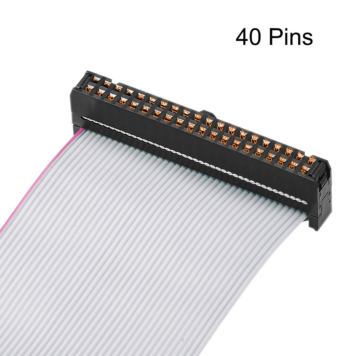 uxcell IDC Wire Flat Ribbon Cable FC/FC Connector A-Type 40 Pins 2.54mm Pitch 1m Length Gray