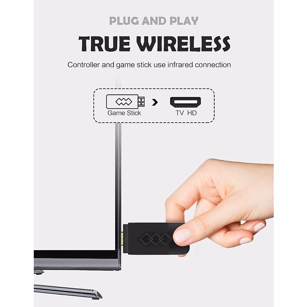 Babibubary Retro Game Stick with 1550+ Classic Video Games for TV with HDMI Output NES Wireless Extreme Mini Game Box Old Arcade Plug and Play Video Game Console Great Gift for Adults & Kids