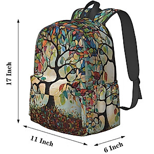 FeHuew 16 inch backpack Vintage Tree of Life Laptop Backpack Full Print School Bookbag Shoulder Bag for Travel Daypack