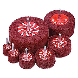 14 Pack Rocaris Buffing Flap Wheels - 7 Size Flap Disk - 1/4 Inch Shanks Fit All Drills - 80 Grits