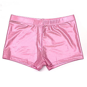 ZIZI Little Big Girls Sparkle Dance Tumbling Basketball Gymnastics Pink Short,120CM(6X-7Years)