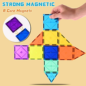 DAILYMAGIC Magnetic Tiles, 120 PCS Kid Magnet Building Toy, 3D Magnetic Block Set with STEM Preschool Education, Excellent for Boys Girls Toddlers