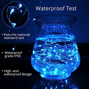 Led Fairy Lights Battery Operated Mini Battery Powered Silver Wire Starry Fairy Lights for Bedroom, Christmas, Parties, Wedding, Centerpiece, Decoration (Blue)