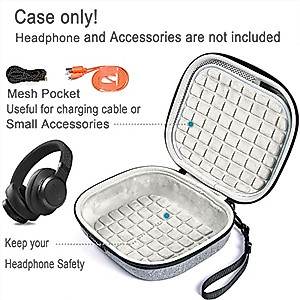RAIACE Hard Storage Case Compatible with JBL Tune 710BT/ JBL Live 650BTNC Bluetooth Headphone. (Case Only)-Gray(Gray Lining)