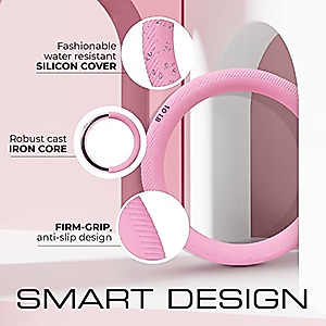 Yes4All Power Ring 10lbs, Weight Ring, Weighted Circle, Kettlebell for Yoga Exercise, Aerobics, Home Fitness, Core Training - 10 Pink