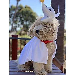 ComfyCamper Dog Ghost Costume for Small Medium and Large Dogs Puppies and Cats, Medium, White