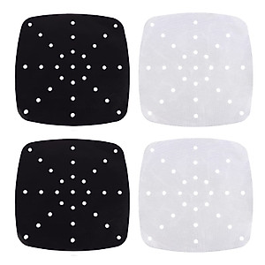 Hemoton 8 Pcs Air Fryer Pad Airfryer Air Fryers Round Steamer Liner Perforated Baking Pad Air Fryer Parchment Oven Steamer Patch Mat for Air Fryer Non-stick Mat Tray