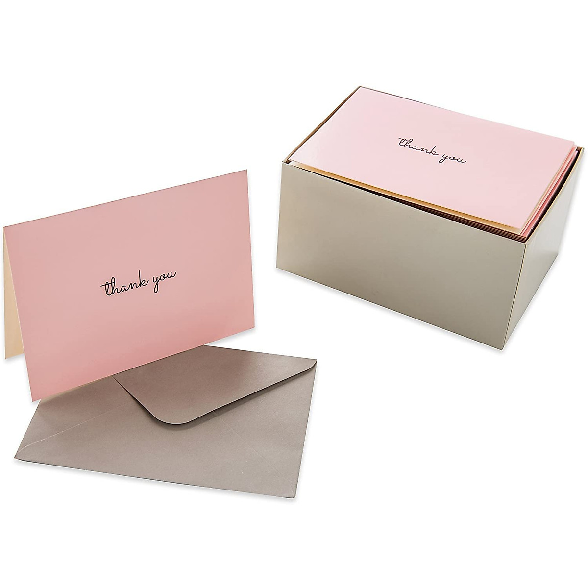 Sweetzer & Orange – Pink Thank You Cards Bulk Box Set of 24 Blank Cards with Envelopes – 4x5.5” - Baby Shower Note Cards, Wedding Thank You Cards or Bridal Shower Thankyou Card