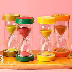Colorful Fruit Hourglass Timer Sand Timer Sandglass Timer Sand Clock Timer for Games Classroom Home Office Kiwi Fruit 30mins