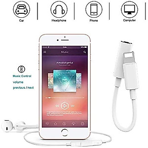 [Apple MFi Certified] 2 Pack Lightning to 3.5 mm Headphone Jack Adapter iPhone 3.5mm Jack Aux Dongle Cable Converter Compatible with iPhone 14 13 12 11 Pro XR XS X 8 7 iPad iPod Support All iOS System