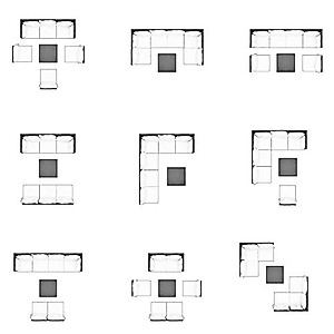 Allewie Patio Furniture Set 7 Pieces Outdoor Furniture with Seat Cushions and Tempered Glass Coffee Table, Wicker Patio Conversation Sets for Backyard, Porch, Balcony, Poolside, Khaki & Black