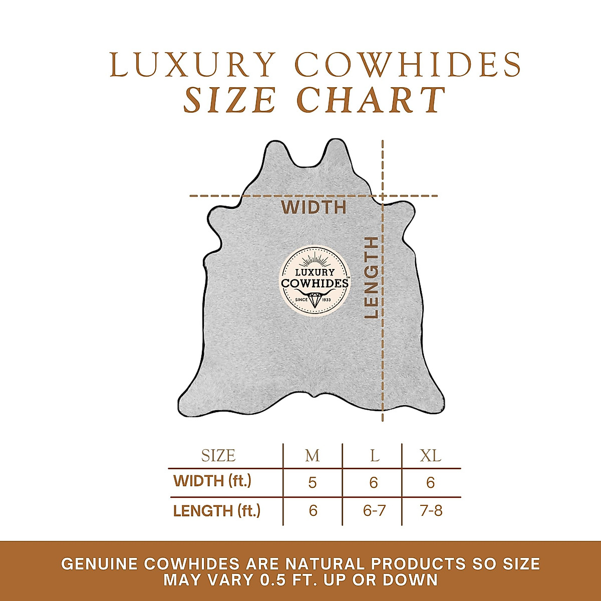 Sunshine Cowhides 100% Genuine Dark Brindle Cowhide Rug - Modern Style Animal Skin Rug & Floor Carpet for Living Room, Bedroom, Kitchen & More - Large (6x6-7ft)