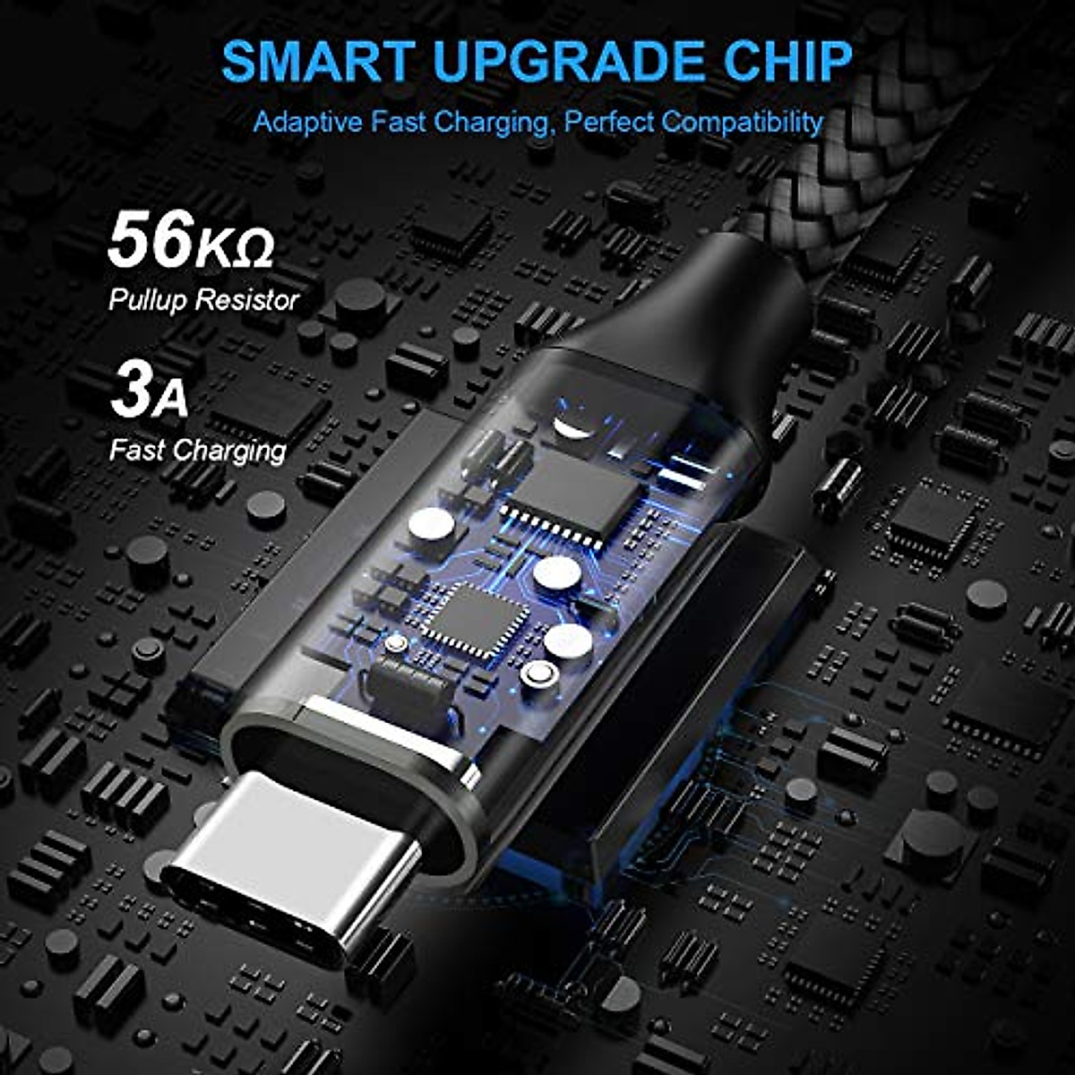 etguuds USB C Cable Fast Charging [4-Pack, 1/3/6/10 ft], Nylon Braided Type C Charger Cord Compatible with Samsung Galaxy S10 S9 S8 Plus S10E Note 20 10 9 8, A10e A20 A30 A50 A70 A51 A71, LG G6 G7 G8