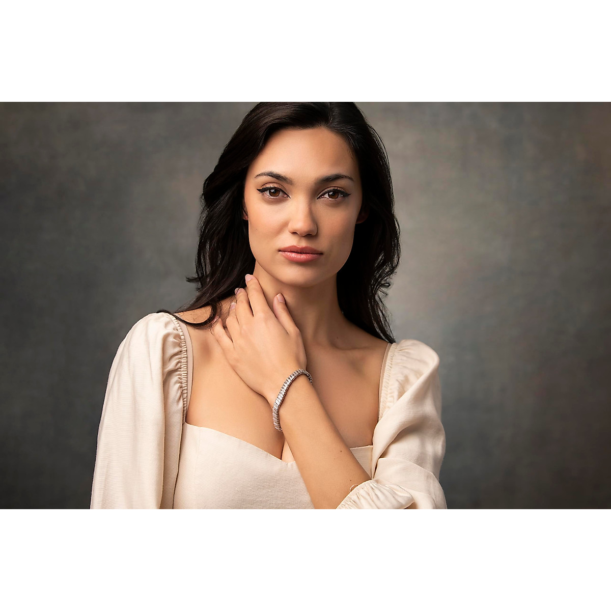 NATALIA DRAKE 1/4 Cttw Diamond S link Tennis Bracelet for Women in Rhodium Plated 925 Sterling Silver Color I-J/Clarity I2-I3