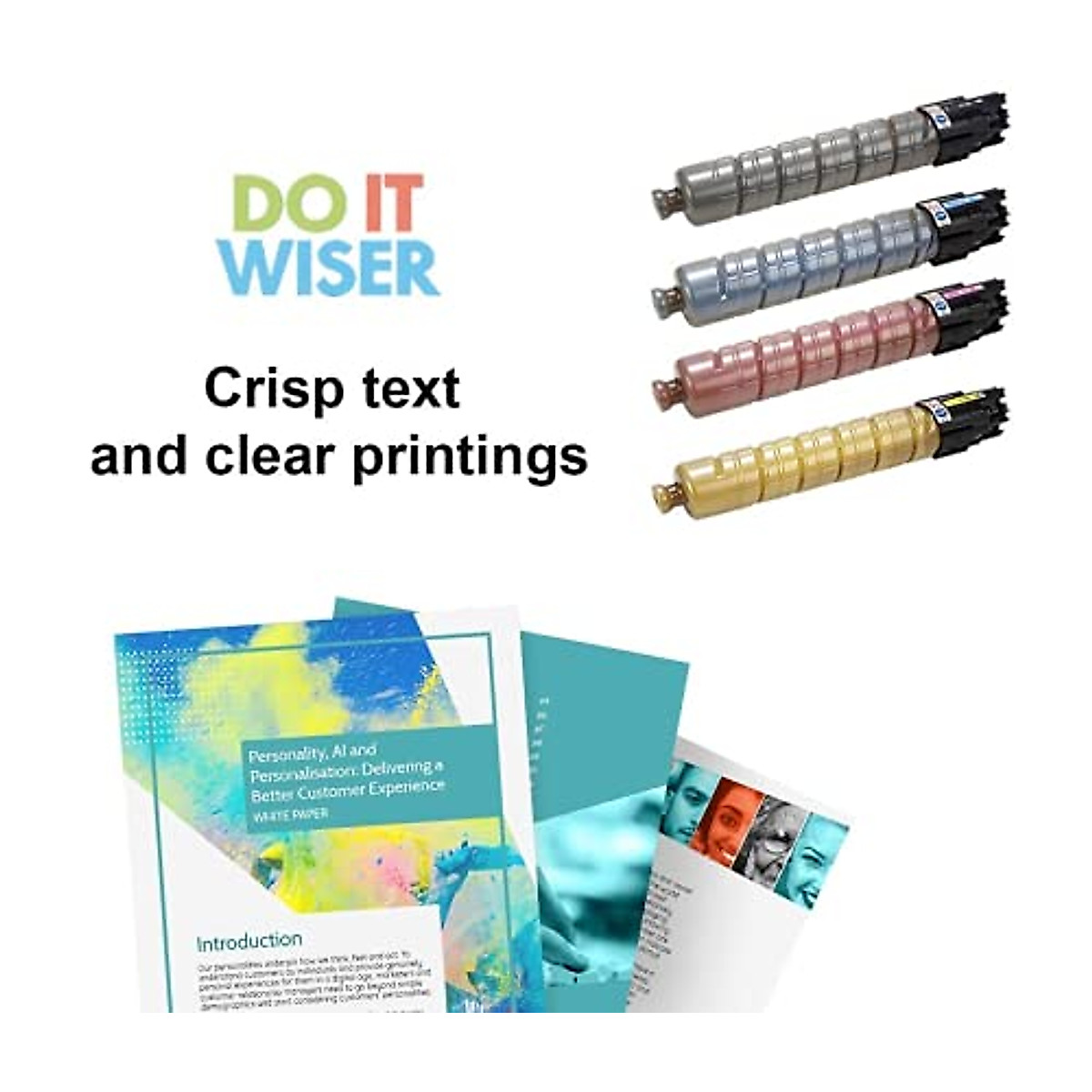 Do it Wiser Compatible Printer Toner Cartridge Replacement for Ricoh MP C307 MP C306 MP C406 MP C407 - 842091 842092 842093 842094 (Black, Cyan, Magenta, Yellow, 4Pack) High Yield