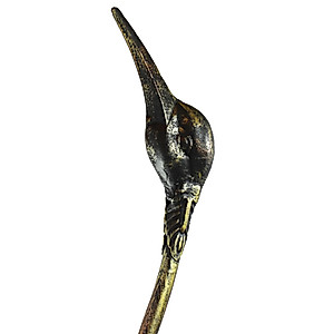 Seraphic Cast Iron Garden Decor Crane Bird Statues, Rustic Bronze, Set of 2