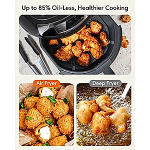 Famiworths Air Fryer, 8.9 Quart Large Electric Hot Air Fryer Oilless Cooker, Digital Touchscreen with 8 Presets, Preheat, Timer & Temperature Control, Non-stick Liner and Frying Basket, Cooking Tongs