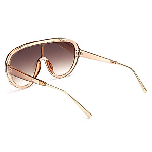 FEISEDY Sunglasses Women Oversized One Piece Frame UV400 Sun Glasses Trendy Retro Shades B2580