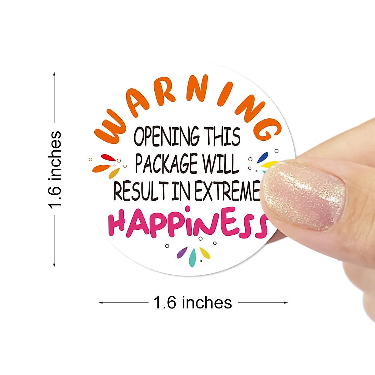 Warning Opening This Package Happiness Stickers,Thank You Stickers,Handmade Stickers,Small Shop Stickers,Envelopes Stickers for Small Business, Online Retailers,Handmade Goods,500 Labels Per Roll