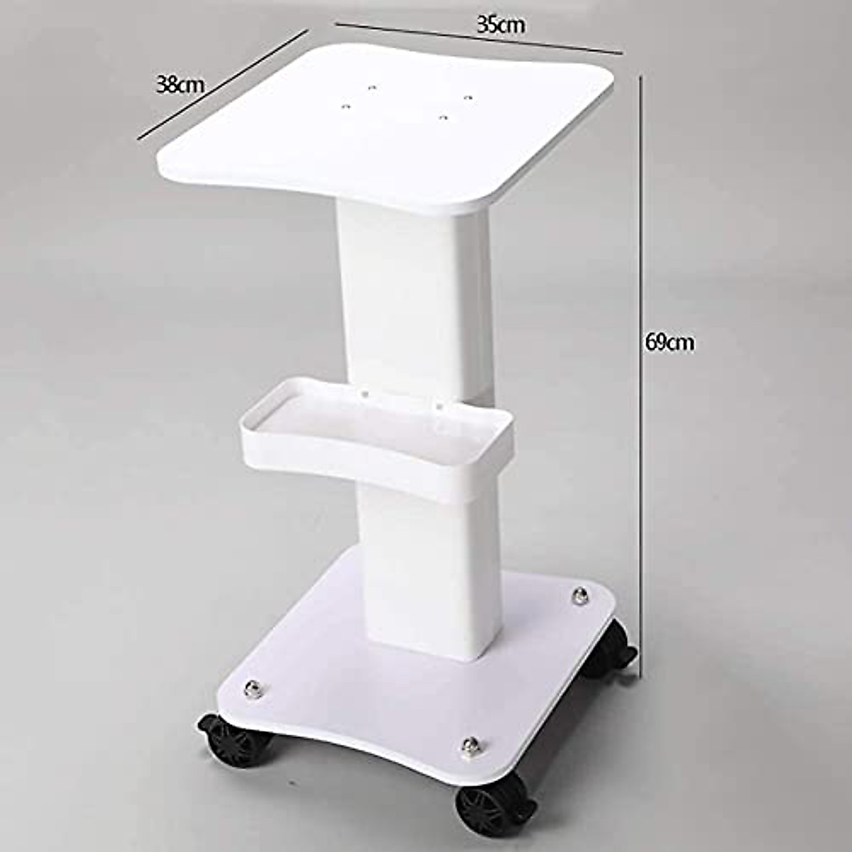 Medical Cart Household Utility Carts, Lab Cart Mobile Trolley Serving Equipment Mobile Beauty Rolling Cart, Small Bubble Movable Cart with Storage Tray, Universal Wheel with Brake, 30Kg Load 35×38×69c