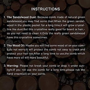 Menesia Men's Pocket Comb,Folding Wooden Beard Comb with Leather Travel Case,Green Sandalwood Hair Combs Set for Men(Skeleton)