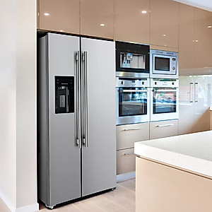 Forno Salerno 36" Side-by-Side Refrigerator and Freezer with 20 Cubic Ft.- Stainless Steel French Door Built-In Ice Maker Fridge