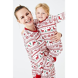 PATPAT Family Christmas Pajamas Matching Sets Reindeer and Snowflake Patterned Sleepwear Xmas Holiday PJS Set Women X Large