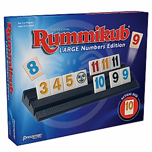 Pressman Rummikub Large Numbers Edition - The Original Rummy Tile Game Blue, 5"