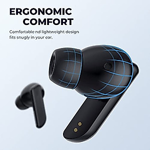 Phonicstudio Apex Pro Active Noise Cancelling Earbuds Bluetooth Headphones True Wireless Earbuds with Mic Bluetooth Earbuds 5.0 Immersive Sound Clear Call IPX5 25H for Sports/Work/Travel - Black