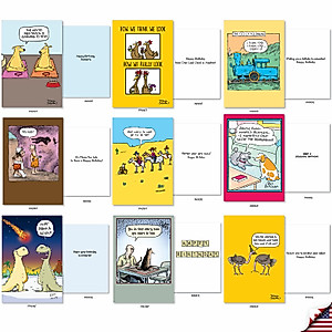NobleWorks - 36 Assorted Funny Birthday Cards Bulk Box Set with Envelopes (36 Designs, 1 Each) Mixed Humor Greeting Card Variety Pack for Men and Women - Cartoon Party AC9374BDG-B1x36