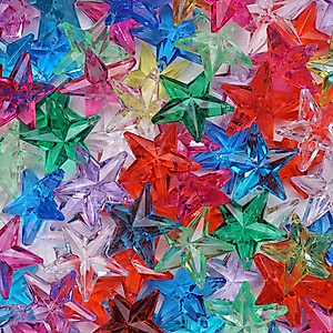 Plastic Stars - Gemstones and Crystals - Pack of 270pcs(1.32lb) Vase Filler - Jewels for Crafts - Fish Tank Rocks - Sensory Bin Filler - Gems for Crafting - Fake Ice - Aquarium Stones - Multicolored
