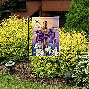 Easter Cross Garden Flag Religious He Is Risen Briarwood Lane 18" x 12.5"