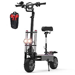 MASXODRK Electric Scooter for Adult,Up to 50Mph,5600W Powerful Motor,48 Miles Travel Range, 60V28Ah Lithium Battery, Dual Suspensions and Brake,11" Off Road Tire E-Scooter