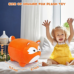 Fox Stuffed Animal-16" Fox Plush Pillow, Orange Fox Plushies, Stuffed Fox Plush Toy Cute Foxy Stuffed Animal Fox Plushie Pillow, Room Decor Chrismas Birthday Gifts for Kids Girls Boys Girlfriend