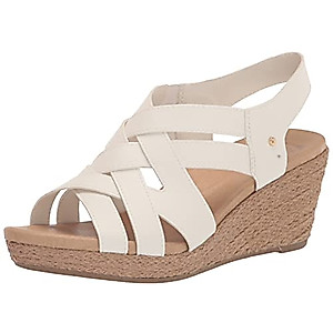 Dr. Scholl's Shoes Women's Everlasting Espadrille Wedge Sandal, White Smooth, 7