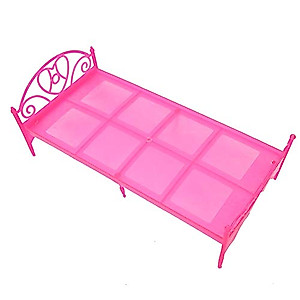 Fockety Safe Interesting Delicate Mini Dollhouse Bed, Dolls House Bed, Bedroom Furniture for Children Great Gift Girls Kids
