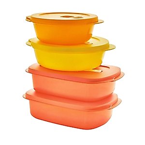 New Tupperware Tupperware CrystalWave Plus Microwave Reheatable 4 Piece Container Set (CWPS)
