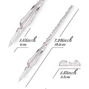 Glass Dip Pen Set,Calligraphy Pen,Crystal Signature Pen for Art, Writing, Signatures -Decoration and Business Gift