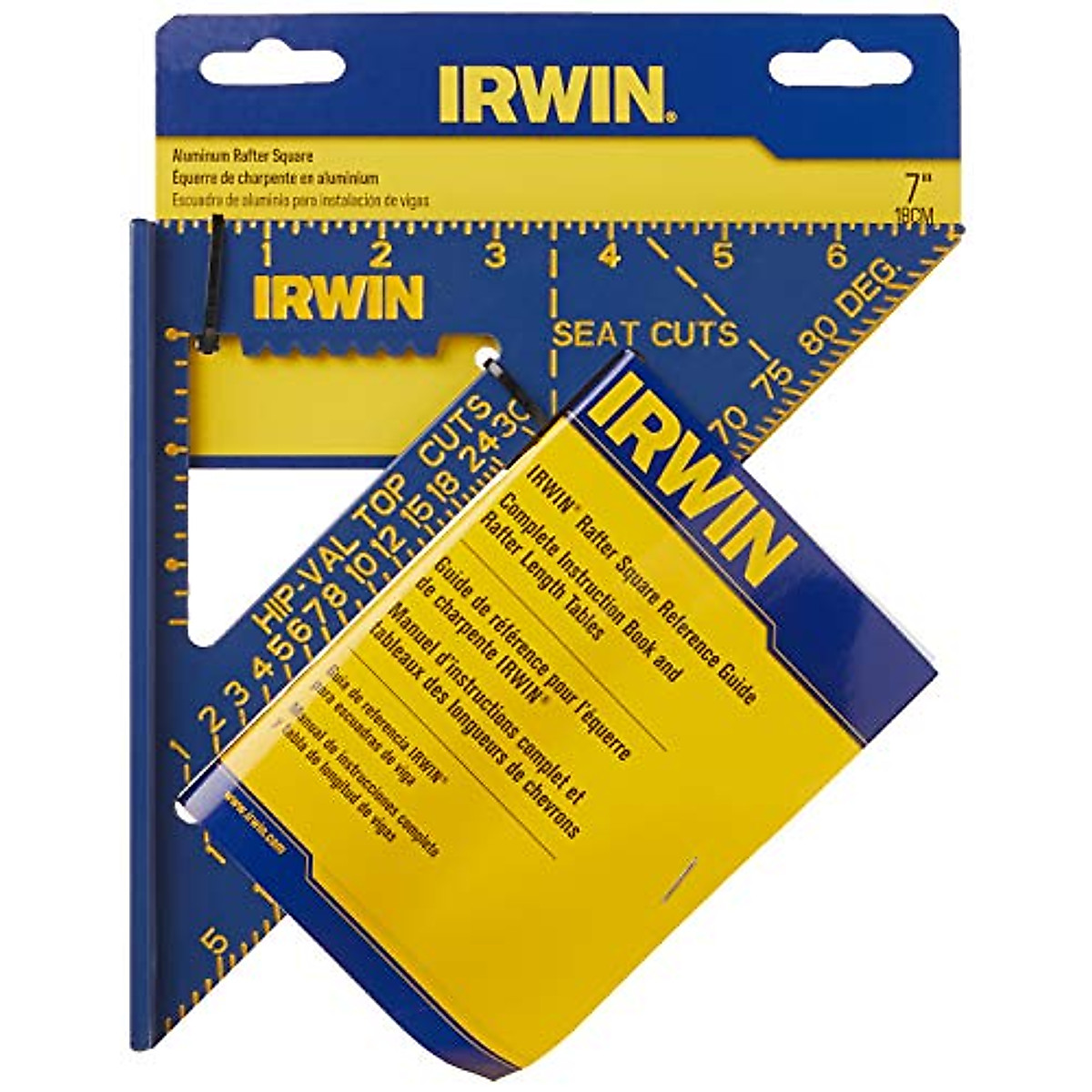 IRWIN Tools Rafter Square, Hi-Contrast Aluminum, Blue , 7-Inch (1794463)