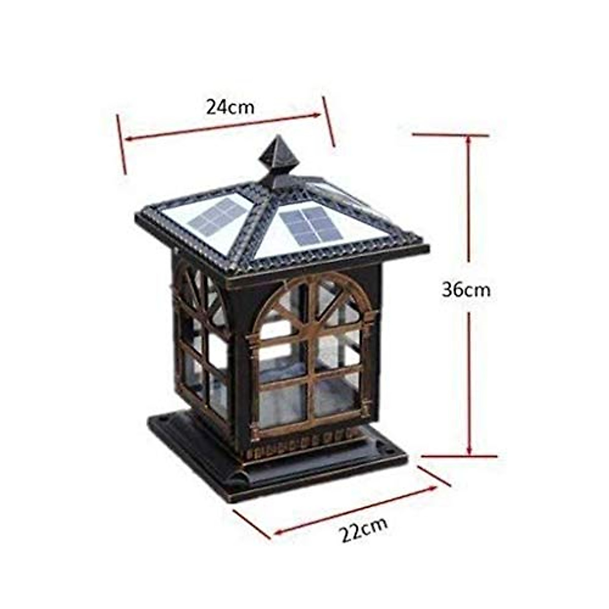 SPNEC Column Headlights, Solar Outdoor Lights, Garden Lights Home Waterproof, Vintage Aluminum Villa Terrace Landscape